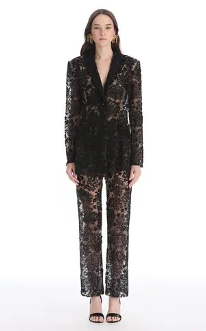 Oscar De La Renta Chrysanthemum Lace Jacket
