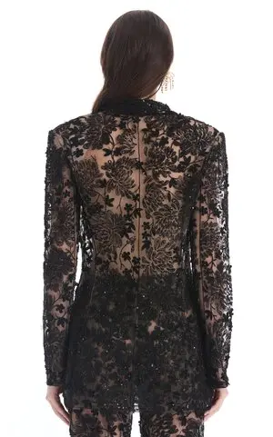 Oscar De La Renta Chrysanthemum Lace Jacket