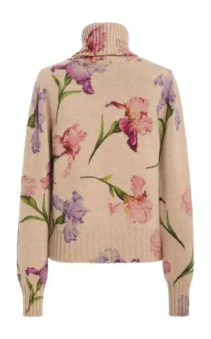 Oscar De La Renta Watercolor Iris Virgin-wool Sweater