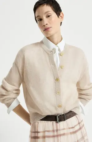 Brunello Cucinelli Sparkling Mohair And Wool Cardigan