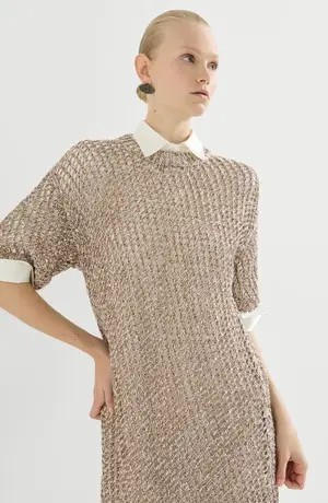 Brunello Cucinelli Dazzling Chiné Net Dress