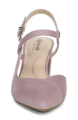 LIFESTRIDE Raelynn Slingback Block Heel Pumps - Amethyst