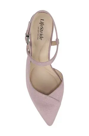 LIFESTRIDE Raelynn Slingback Block Heel Pumps - Amethyst