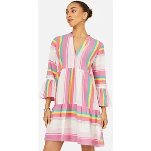YUMI Printed Cotton Tunic Dress - Multi