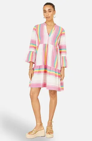 YUMI Printed Cotton Tunic Dress - Multi