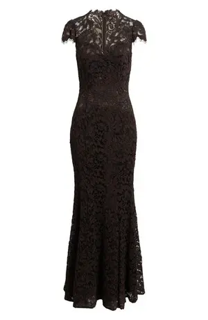 Eliza J Illusion Yoke Lace Trumpet Gown - Chc