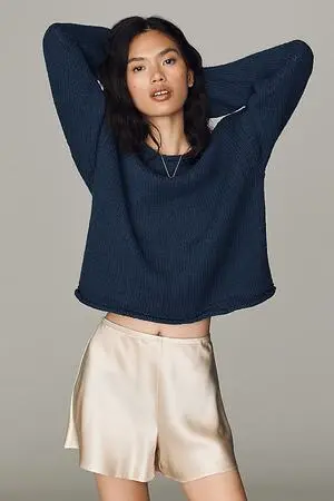 PILCRO Harlow Overd Roll-neck Sweater Navy