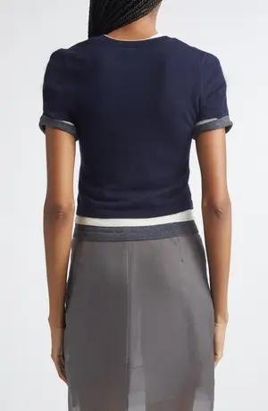 Monse Triple Layer Short Sleeve Merino Wool Sweater