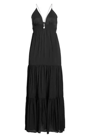 Elan Open Back Maxi Cover-up Dress - Black