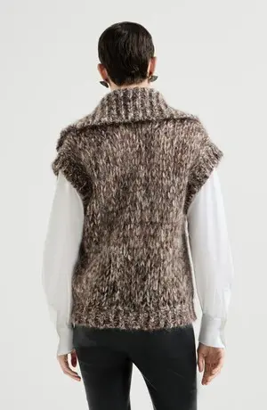 Brunello Cucinelli Malfilé Mohair Turtleneck Sweater Vest