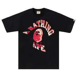 A BATHING APE Tie-dye Twist College T-shirt - Black