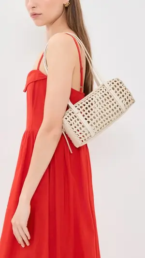 Madewell The Brioche Mini Shoulder Bag In Woven Leather