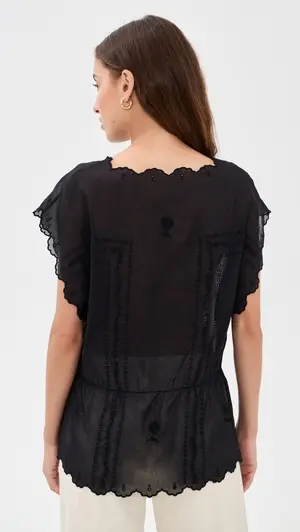 The Great. The Scalloped Eyelet Tunic