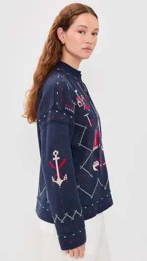 The Great. The Fisherman Lace Up Pullover