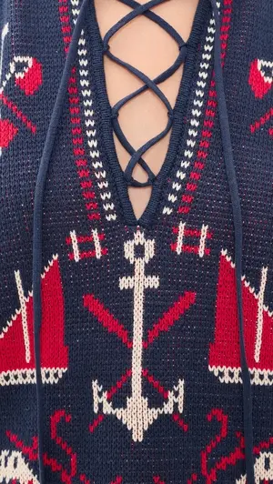 The Great. The Fisherman Lace Up Pullover