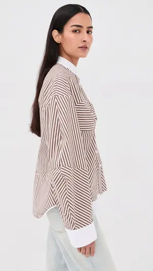 KIKA VARGAS Rigoberta Striped Poplin Shirt