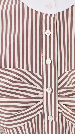 KIKA VARGAS Rigoberta Striped Poplin Shirt