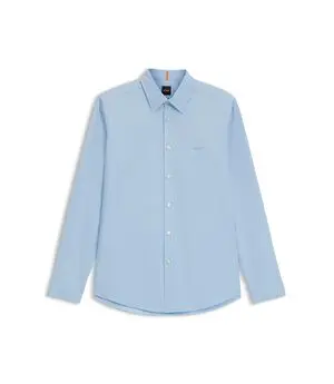 BOSS Regular-fit Shirt In Cotton Poplin - Light Blue