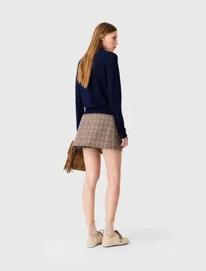 Maje Rhinestone Polo Collar Cardigan