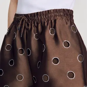 Sandro Distressed Rhinestone Shorts