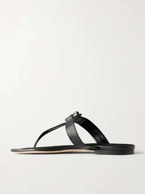 Manolo Blahnik Mionasan Embellished Leather Thong Sandals