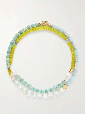 LIZZIE FORTUNATO Cabana Gold-plated -stone, Glass And Pearl Beaded Necklace - Multi