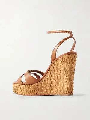 AQUAZZURA You And I 110 Leather Wedge Sandals