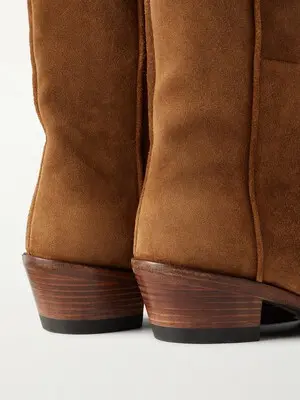 Khaite Clive Suede Knee Boots - Brown