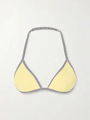 Versace Greca-printed Triangle Bikini Top - Yellow