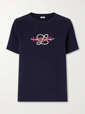 Loewe Anagram-embroidered Cotton-blend T-shirt