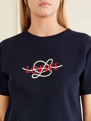 Loewe Anagram-embroidered Cotton-blend T-shirt