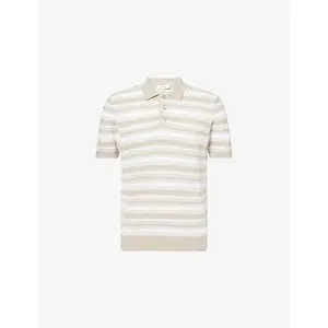 ARNE Bellano Short-sleeve Cotton Knitted Polo Shirt - Stone