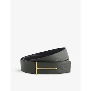 TOM FORD Slim-t Reversible Leather Belt - Dark Pine