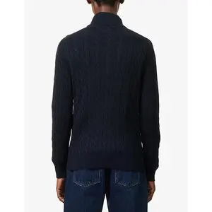 Gant Logo-embroidered Cable Half-zip Cotton Jumper