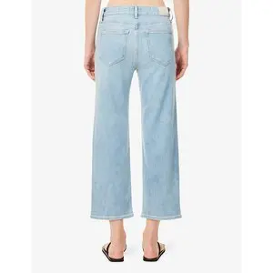 Paige Stevie Crop High-rise Straight Leg Cotton Denim Jeans