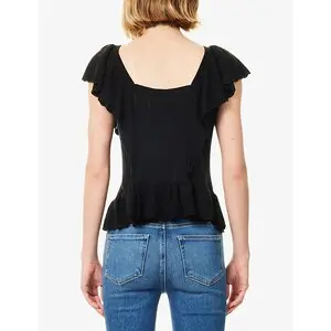 Paige Kai Square Neckline Cotton And Silk Blend Top