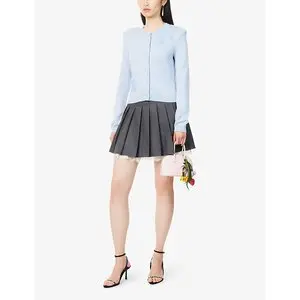 SELF-PORTRAIT Flower-knit Woven Cardigan