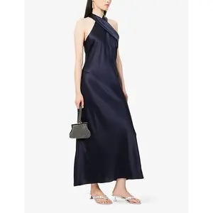 Galvan Crop Pandora Satin Maxi Dress