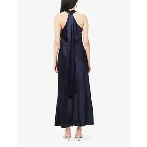 Galvan Crop Pandora Satin Maxi Dress