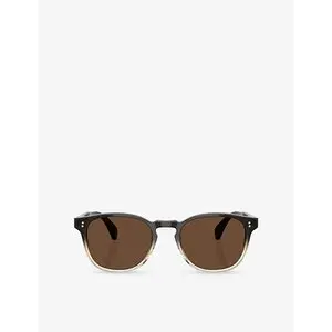 Oliver Spencer Finley Round-frame Acetate Sunglasses - Black