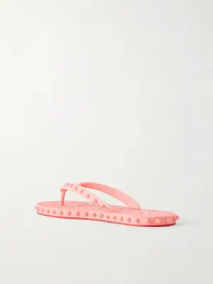 CHRISTIAN LOUBOUTIN Super Loubi Embellished Rubber Flip Flops