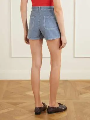 NILI LOTAN Harley Striped Denim Shorts