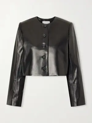 Brandon Maxwell The Ryder Leather Jacket - Black