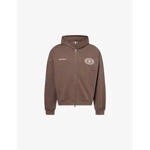 THE COUTURE CLUB Lake Como Logo-print Cotton Hoody - Brown
