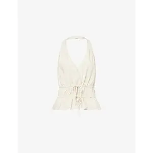Paige Alysha Halter-neck Silk-blend Top