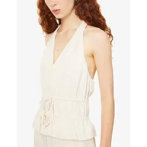 Paige Alysha Halter-neck Silk-blend Top