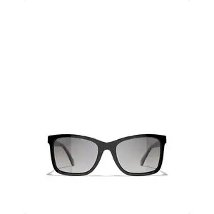 Chanel Rectangular Acetate Sunglasses - Black