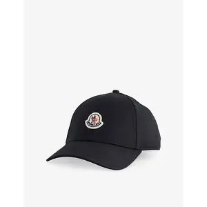 Moncler Cotton Baseball Cap With Logo - Black