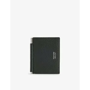 TOM FORD T Line Leather Money-clip Card Holder - Dark Pine