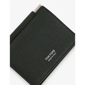 TOM FORD T Line Leather Money-clip Card Holder - Dark Pine